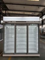 China 3 Door Display Fridge Commercial Merchandiser Refrigerator for Supermarket Fan Cooling for sale