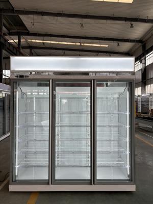 China 3 Door Display Fridge Commercial Merchandiser Refrigerator for Supermarket Fan Cooling for sale