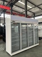 China Plug-in Commercial Display Refrigerator 4 Door Glass Door Fridge for Supermarket for sale