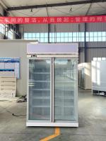 China Double Glass Door Freezer Commercial Display Freezer with Inner Led Lights for Supermarket for sale