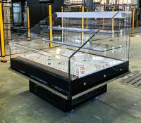 China 125X Deep‑Body 4‑Sided Transparent Island Refrigerator, R290 Commercial Fresh Meat Showcase for sale