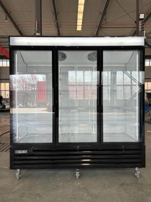 China Inverter Compressor 3 Door Commercial Glass Door Display Freezer Upright Supermarket Merchandiser for sale