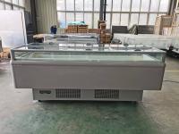 China 250G R290 Large‑capacity Hypermarket Dual‑temp Island Cabinet With Low‑E Top Sliding Door for sale