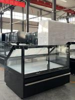 China 1500mm Back Storage Refrigerated Serve Over Counter Straight Glass Deli Display for Supermarket for sale