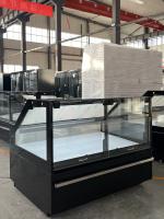 China 1500mm Back Storage Refrigerated Serve Over Counter Straight Glass Deli Display for Supermarket for sale