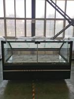China 1875mm Deli Refrigerated Display Case Straight Glass Commercial Serve Over Counter Stainless Steel 304 Interior for sale
