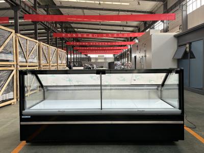 China 2500mm Deli Meat Display Case Straight Glass Plug-In Supermarket Refrigeration Equipment for sale