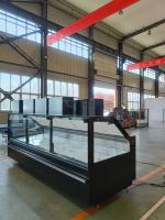 China 2900mm Self-contained Compressor Meat Showcase Refrigerator Straight Glass Serve Over Display Chiller for sale