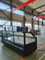 China 2900mm Self-contained Compressor Meat Showcase Refrigerator Straight Glass Serve Over Display Chiller for sale