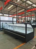 China 3750mm Commercial Deli Display Fridge Straight Glass Refrigerated Serve Over Counter for sale