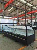 China 3750mm Commercial Deli Display Fridge Straight Glass Refrigerated Serve Over Counter for sale