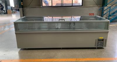 China 2500MM Extra‑Large‑Capacity Low‑E Sliding‑Door Island Freezer Hypermarket Plug‑in Display for sale