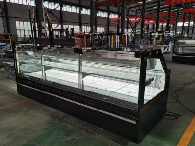 China 2960mm Meat Showcase Refrigerator Straight Glass Static Cooling Deli Counter Inner Lights PEHA290RDP for sale