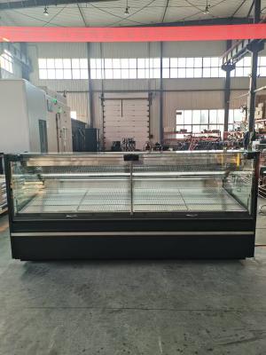 China 2560mm Serve Over Counter Display Fridge Straight Glass Cold Plate Deli Case Inner Lights PHEA250RDPS for sale