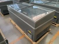 China Up‑Down Sliding Door End‑Cap Island Freezer R290 Plug‑in Commercial Display for sale