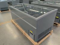 China 2100MM R290 Static‑Cooling Island Freezer Up‑Down‑Sliding‑Door Commercial Ice‑cream Cabinet for sale