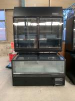 China 2‑Door Mode‑Switchable Cabinet 3 Layers Shelf Plug‑in Commercial Display Freezer‑Chiller for sale