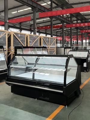 China 1875mm Refrigerated Serve Over Counter Curved Glass Deli Display for Supermarket THEA187CP for sale