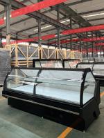 China 2500mm Curved Glass Refrigerated Display Case Commercial Deli Meat Counter THEA250CP for sale