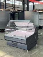 China 1300mm Refrigerated Serve Over Counter Curved Glass Deli Display for Supermarket NARO130C for sale