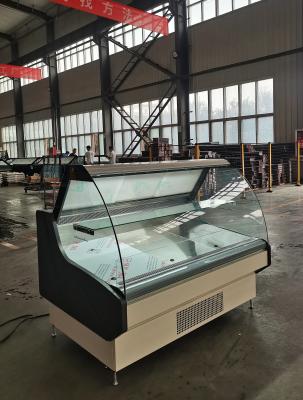 China 1500mm Deli Display Case Curved Glass Commercial Food Counter Supermarket Refrigeration Equipment NARO150C for sale