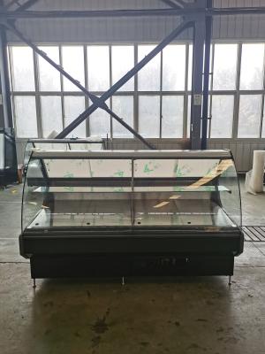 China 2000mm Commercial Deli Display Fridge Curved Glass Refrigerated Counter Back Storage Cabinet NARO200C for sale