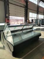 China 2500mm Meat Showcase Refrigerator Curved Glass Commercial Deli Counter Inside Shelf and Led Lights NARO250C for sale