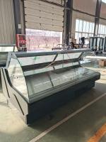 China 2500mm Meat Showcase Refrigerator Curved Glass Commercial Deli Counter Inside Shelf and Led Lights NARO250C for sale