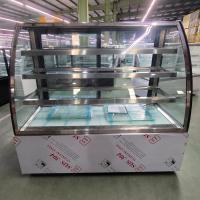 China 1500mm Wide 3‑Tier Curved Cake Chiller Large‑View‑Window Commercial Dessert Showcase for sale