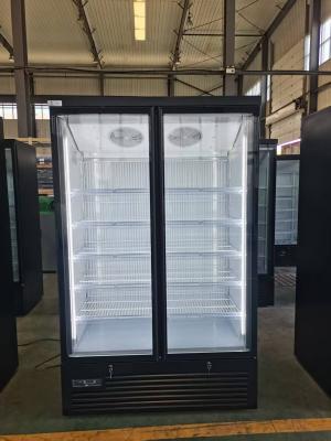 China MAXIMA 1250mm 2-Door Glass Door Self-Contained Display Cooler/Freezer – 700mm Depth, 5 Wire Shelves, Vertical LED, Low-E/Anti-Fog Glass for sale