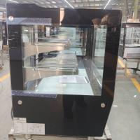 China 660mm Counter‑Top Flat‑Front Cake Chiller Double‑Tempered‑Glass Mini Dessert Showcase for sale