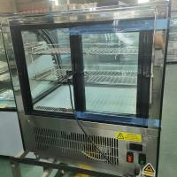 China Curved Double‑Tempered‑Glass Counter Chiller Top‑LED Cake Shop Pastry Display Unit for sale