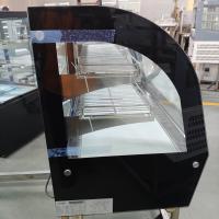 China 900mm Counter‑Top Curved‑Front Commercial Cake Chiller Curved‑Tempered‑Glass Bar Dessert Cabinet for sale