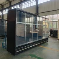 China 3750mm Large‑Scale Air‑Curtain Merchandiser for Supermarket Drink Dairy Group Display for sale