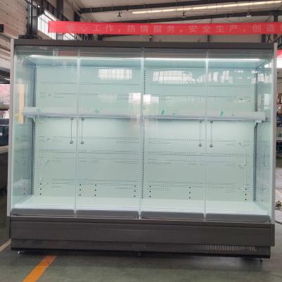 China 2500mm Deepened Upright Air‑Curtain Merchandiser for Supermarket Large‑Pack Drink Dairy for sale