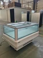 China Glass Top Island Freezer Fridge with Large Viewing Window and Anti-Fog Glass VISION150P for sale