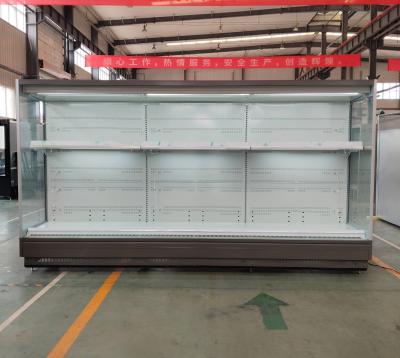 China 3750mm Deepened Upright Refrigerated Cabinet for Hypermarket Dairy & Drink Group Merchandising for sale
