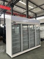 China TRIMA4DR Supermarket Commercial Showcase Drink Fridge Single Door Upright Chiller Glass Display Refrigerator for sale