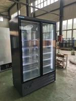China MAXIMA 1250mm 2-Door Glass Door Self-Contained Freezer Display Cabinet – 700mm Depth, 5 Wire Shelves, Vertical LED, Anti-Fog Glass for sale