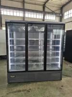 China MAXIMA 1875mm 3-Door Glass Door Self-Contained Display Cooler – 700mm Depth, 5 Wire Shelves, Vertical LED, Low-E Glass for sale