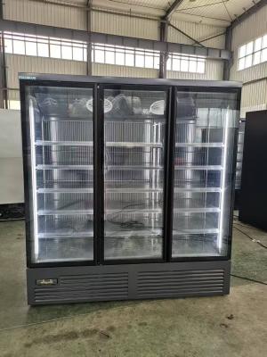 China MAXIMA 1875mm 3-Door Glass Door Self-Contained Display Cooler – 700mm Depth, 5 Wire Shelves, Vertical LED, Low-E Glass for sale