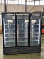 China MAXIMA 1875mm 3-Door Glass Door Self-Contained Freezer Display Cabinet – 700mm Depth, 5 Wire Shelves, Vertical LED, Anti-Fog Glass for sale