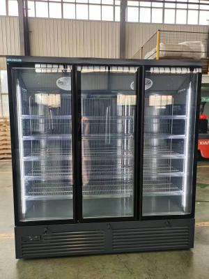 China MAXIMA 1875mm 3-Door Glass Door Self-Contained Freezer Display Cabinet – 700mm Depth, 5 Wire Shelves, Vertical LED, Anti-Fog Glass for sale