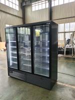 China MAXIMA 1875mm 3-Door Glass Door Self-Contained Freezer Display Cabinet – 700mm Depth, 5 Wire Shelves, Vertical LED, Anti-Fog Glass for sale