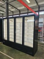 China MAXIMA 2500mm 4-Door Glass Door Self-Contained Display Cooler – 700mm Depth, 5 Wire Shelves, Vertical LED, Low-E Glass for sale