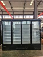 China MAXIMA 2500mm 4-Door Glass Door Self-Contained Display Cooler – 700mm Depth, 5 Wire Shelves, Vertical LED, Low-E Glass for sale