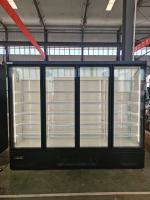 China MAXIMA 2500mm 4-Door Glass Door Self-Contained Display Cooler – 700mm Depth, 5 Wire Shelves, Vertical LED, Low-E Glass for sale