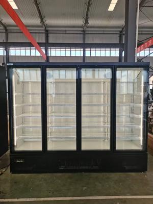 China MAXIMA 2500mm 4-Door Glass Door Self-Contained Display Cooler – 700mm Depth, 5 Wire Shelves, Vertical LED, Low-E Glass for sale