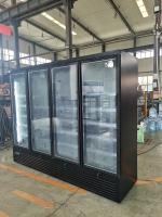 China MAXIMA 2500mm 4-Door Glass Door Self-Contained Freezer Display Cabinet – 700mm Depth, 5 Wire Shelves, Vertical LED, Anti-Fog Glass for sale