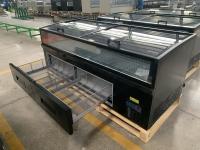 China Supermarket Island Freezer with Bottom Storage Drawers and LED Display GRACE210SD for sale